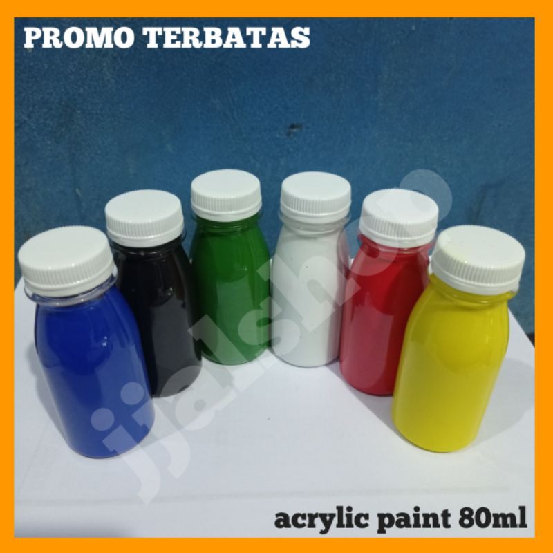 Jual termurah cat acrylic akrilik paint 80ml 6 warna perlengkapan ...