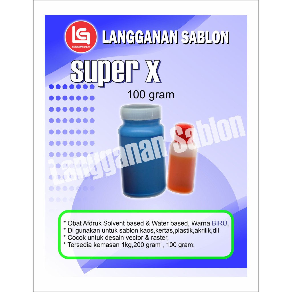 Jual OBAT AFDRUK SABLON - SUPER X KEMASAN 100 GRAM | Shopee Indonesia