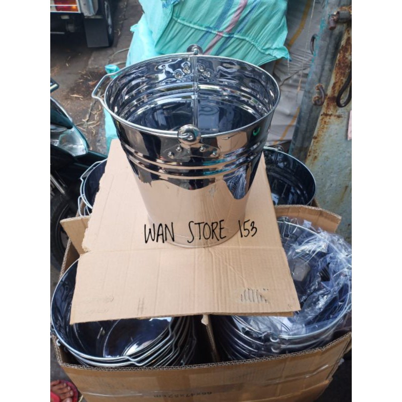 Jual Ember stainless kapasitas 10 liter | Shopee Indonesia