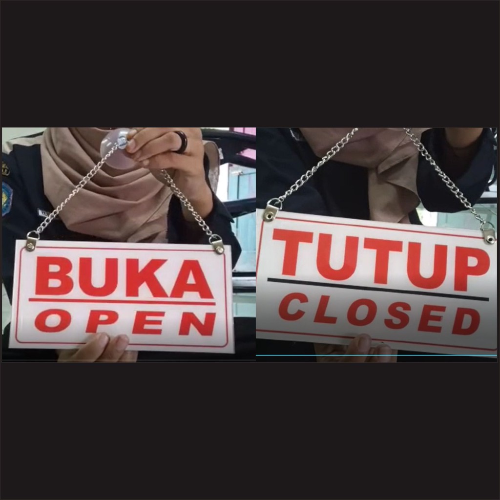 Jual custom open close pintu / Papan open close / Buka tutup akrilik ...