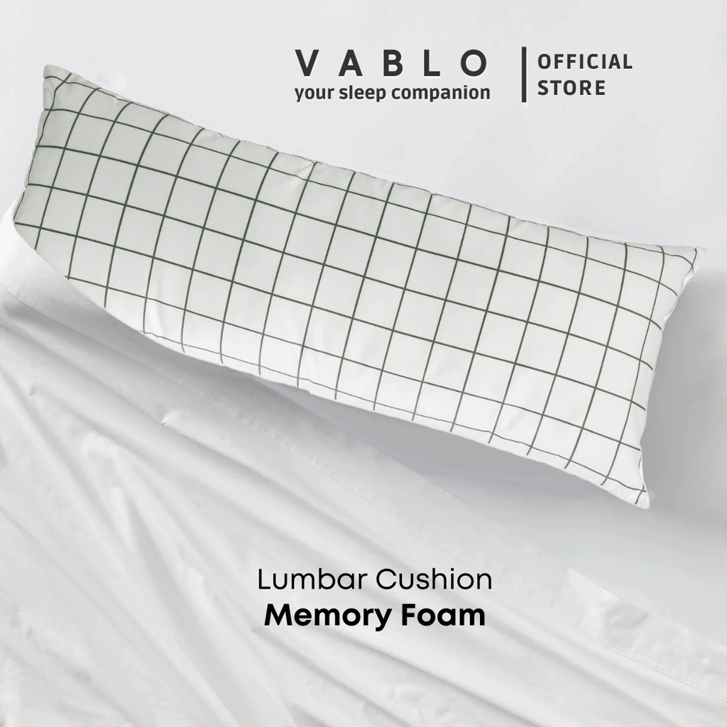 Jual Vablo bantal lumbar cushion memory foam micro - motif putih ...