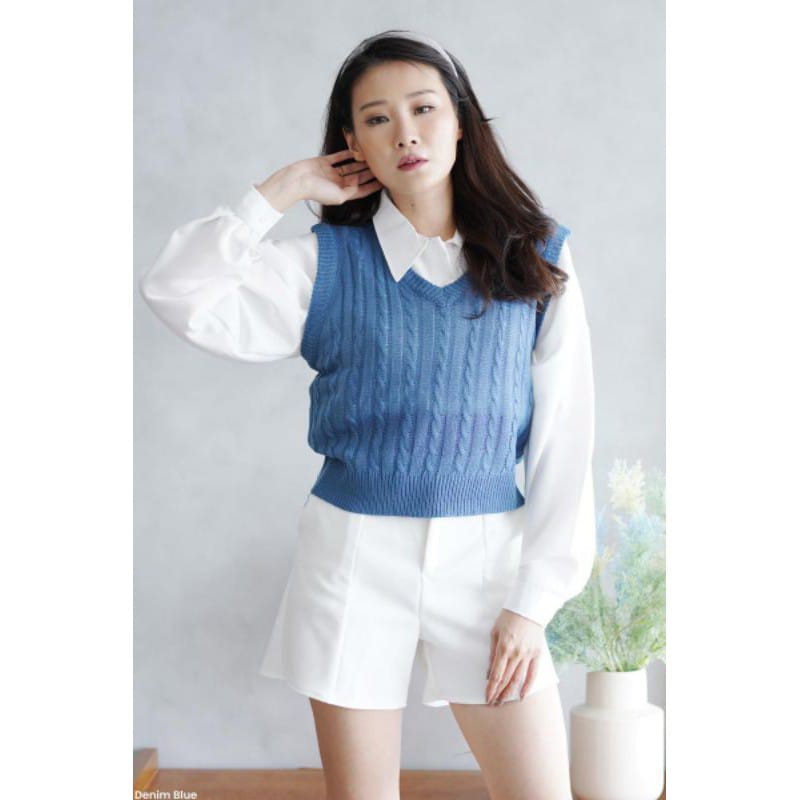 Jual Rompi Rajut Motif Vest Knit Sweater Warna Wanita | Shopee Indonesia