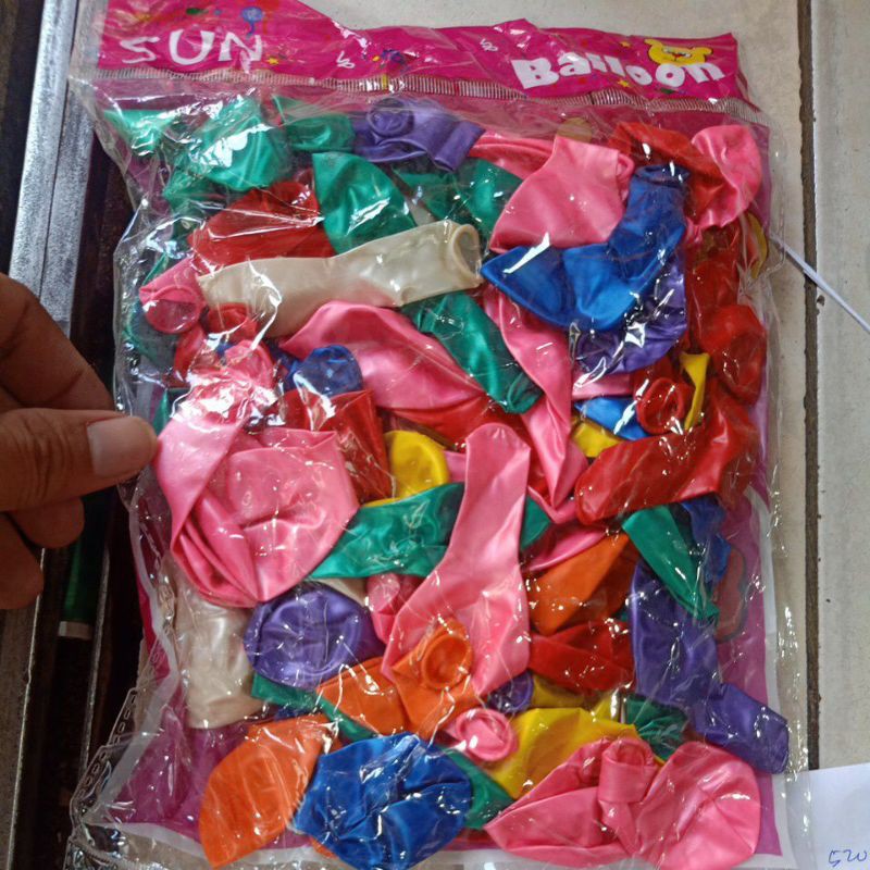 Jual Balon metalik 7 inch balon karet warna warni isi 100 pcs balon ...