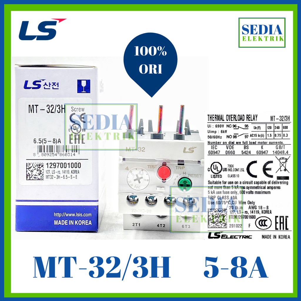 Jual LS THERMAL OVERLOAD RELAY MT-32/3H 5-8A 6.5A MT-32 MT 32 | Shopee ...