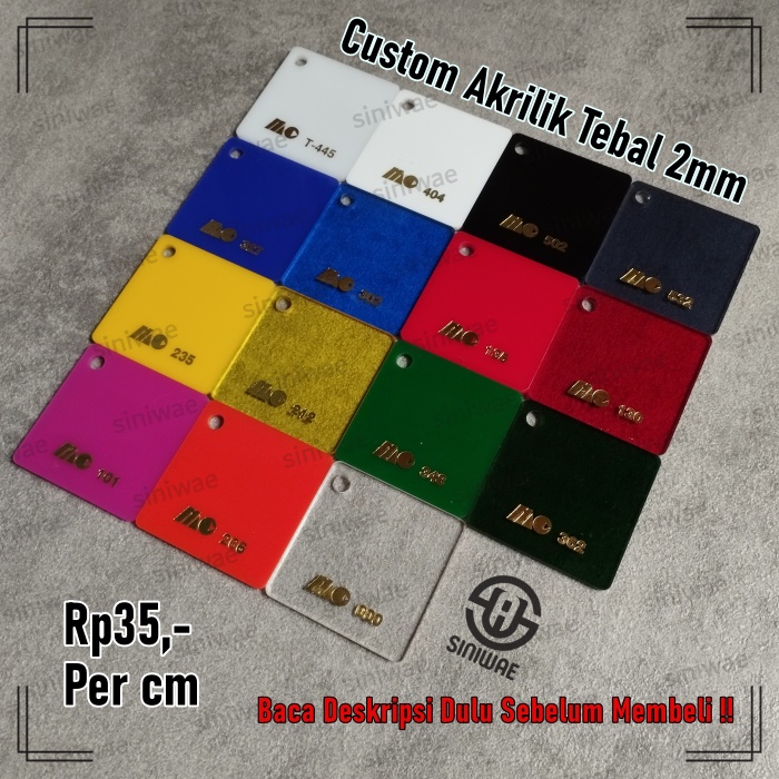 Jual Akrilik Warna 2mm Custom Acrylic Lembaran Hitam Putih Merah Kuning ...