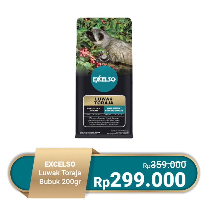 Jual Excelso Kopi Luwak Toraja Bubuk 200G | Shopee Indonesia
