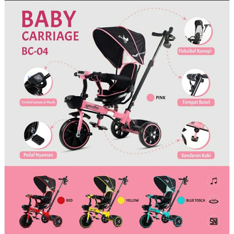 Jual Stroller Sepeda Anak Roda Tiga Genio Rubick BC01 BC04 RB01 ...