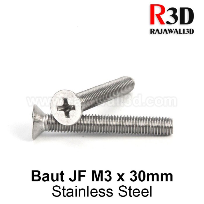 Jual Baut JF Stainless Verseng M3 X 30mm | Shopee Indonesia