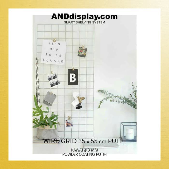 Jual JUAL MURAH WIRE GRID MESH 35 X 55 CM PUTIH KAWAT RAM TEBAL DINDING ...