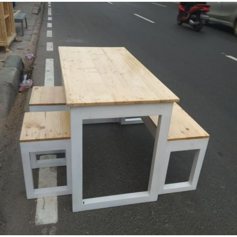 Jual MEJA MAKAN | MEJA RESTORAN | MEJA WARUNG |1 SET MEJA MAKAN KAYU ...