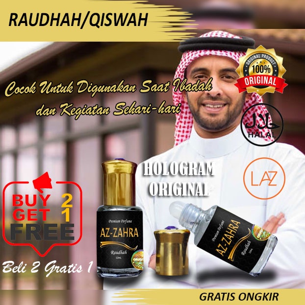 Jual TERLARIS RAUDHOH KISWAH ORIGINAL PARFUM NON ALKOHOL 12 mili ...