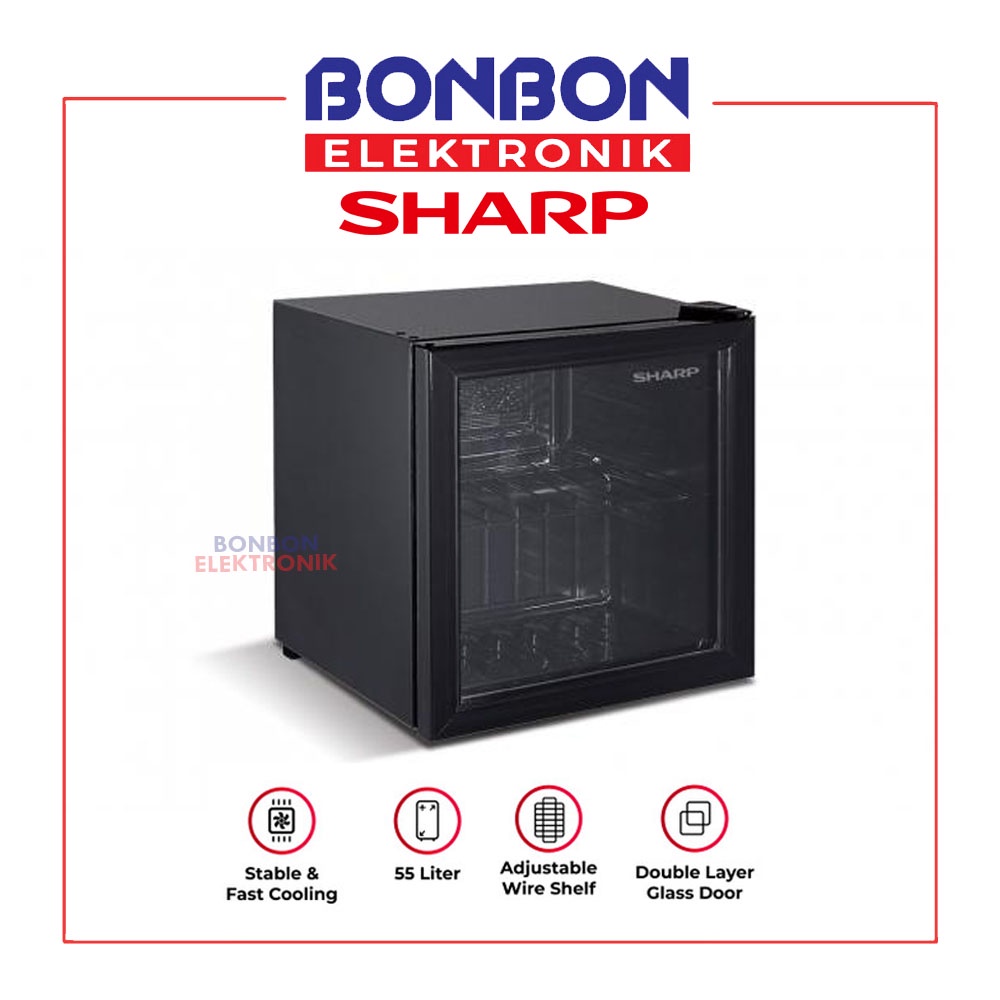 Jual [INSTANT] Sharp Mini Showcase Display Cooler 55L SCH-50X-FS ...