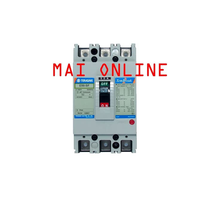 Jual MCB MCCB 3P E50SF 16kA FIXED TYPE (50AF) TERASAKI JEPANG | Shopee Indonesia