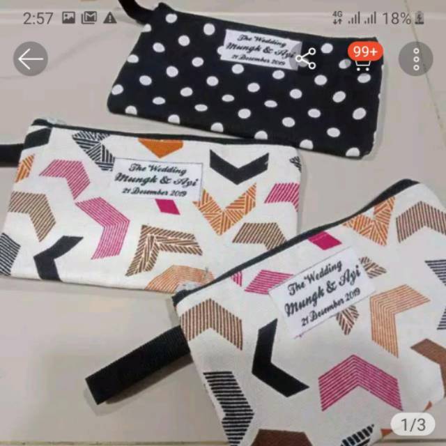Jual Souvenir dompet pouch plus label sablon nama size 19*11 cm ...
