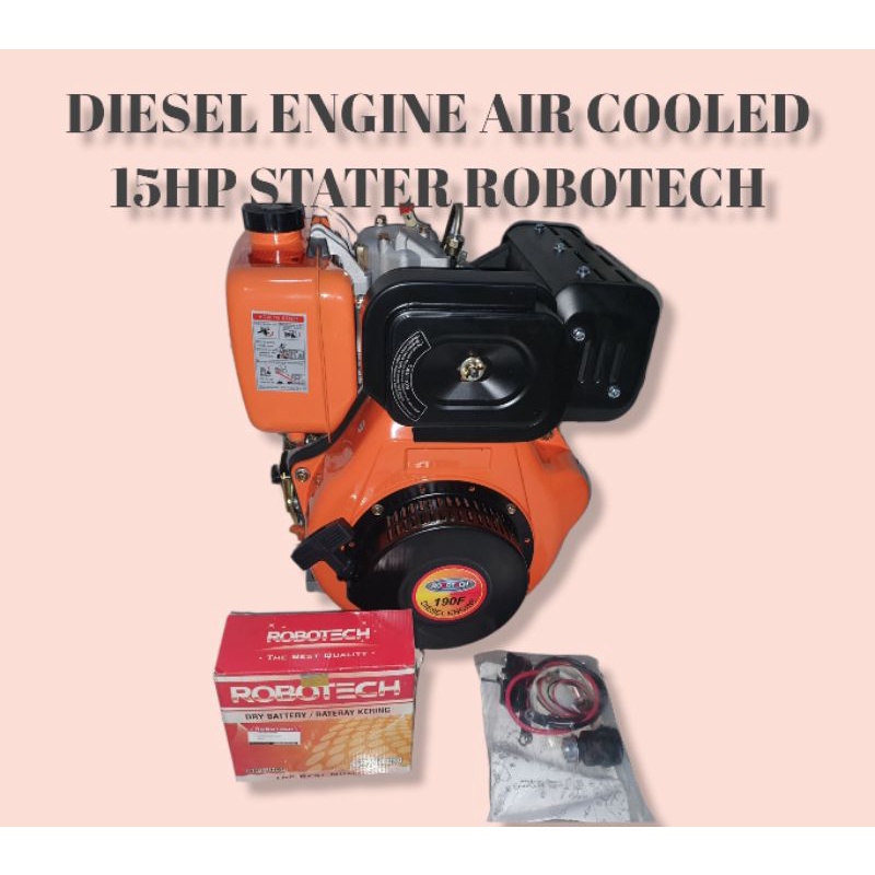 Jual AIR COOLED DIESEL/SOLAR ENGINE 15HP STATER MERK ROBOTECH | Shopee ...