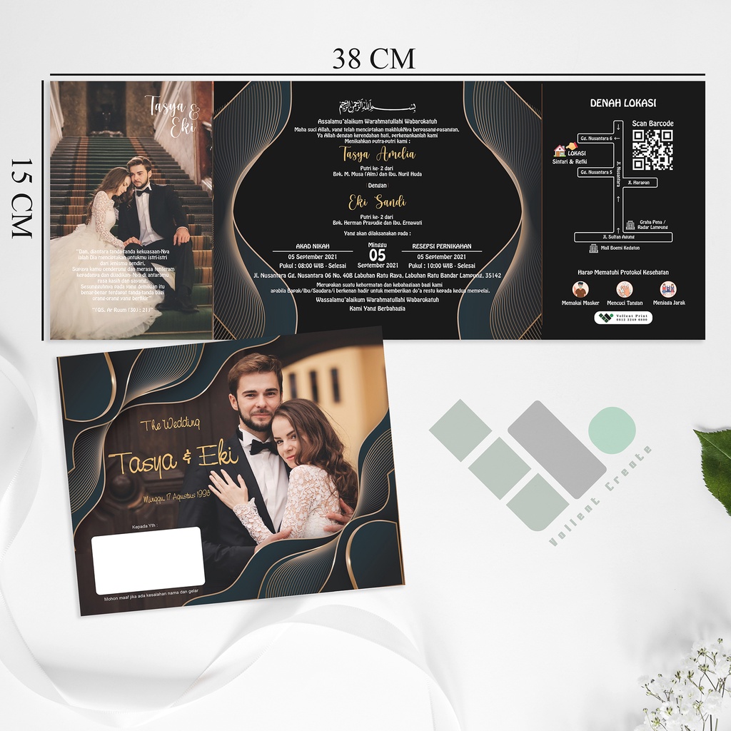 Jual Undangan Pernikahan Full Colour OFSSET Bahan ART CARTOON 230 ...