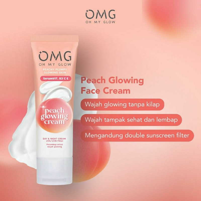 Jual OMG Oh My Glow Peach Glowing Cream 25gr | Shopee Indonesia
