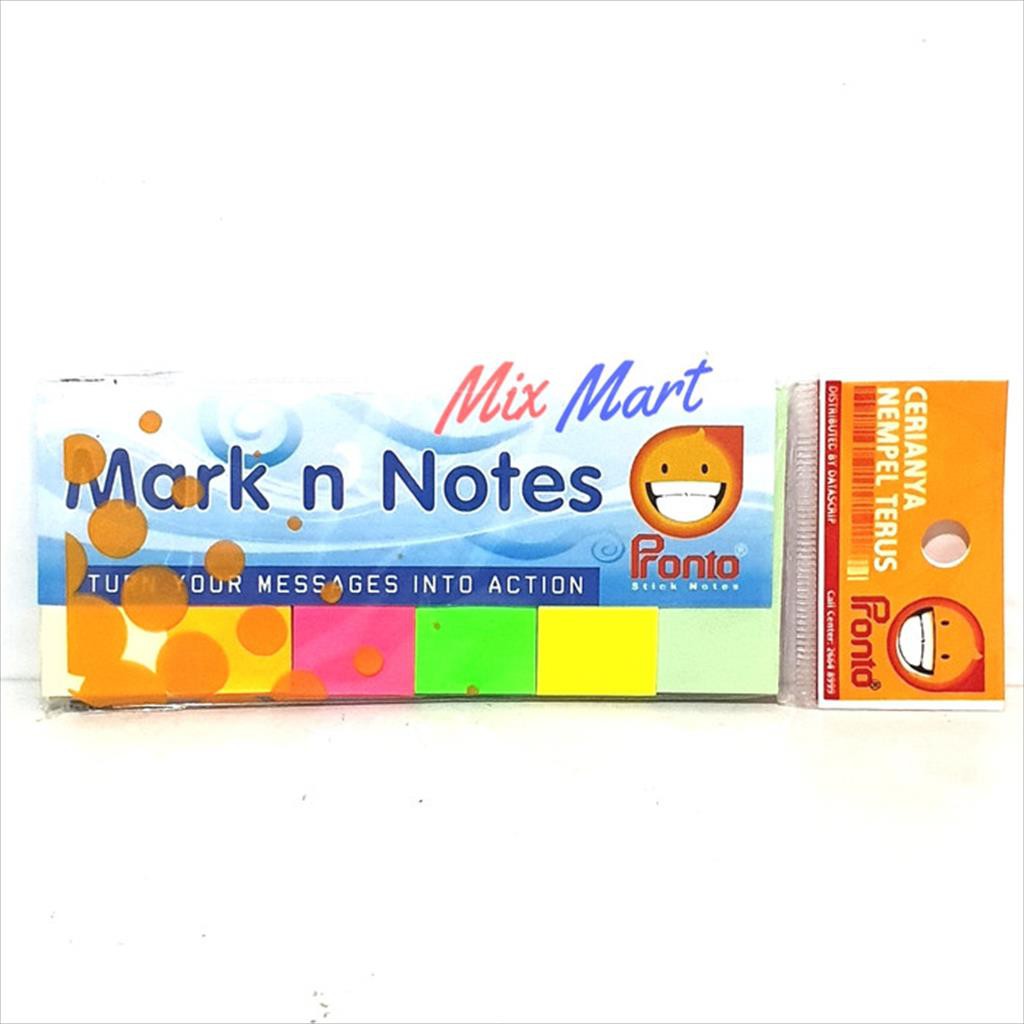 Jual Pronto Mark n Notes / Sticky note 6 warna neon | Shopee Indonesia