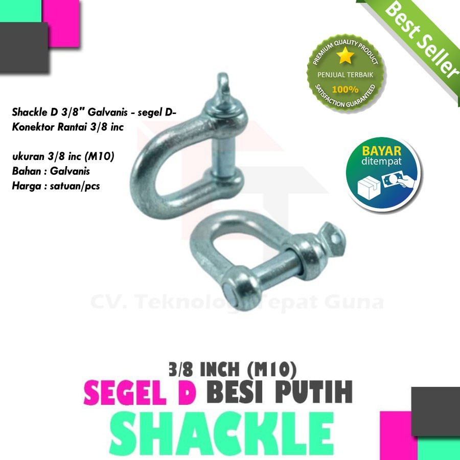 Jual Shackle D 3/8 inc (M10) Galvanis - Sambungan Rantai Besi - Segel D ...