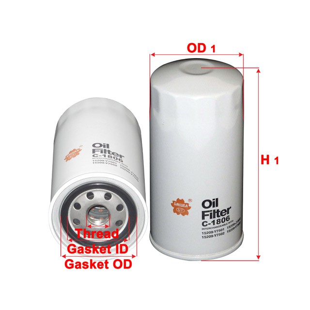 Jual Sakura Oil Filter Oli C-1806 Nissan 2000 Diesel SD-22 K-S 720 ...