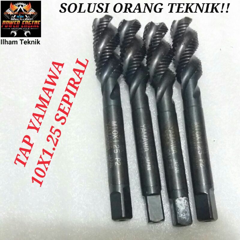 Jual Tap YAMAWA 10X1.25 SEPIRAL atau ULIR atau HAND TAP atau ALAT BUBUT | Shopee Indonesia
