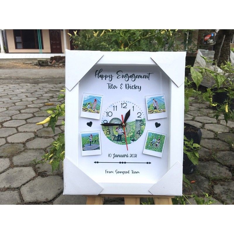 Jual 30x25cm jam dinding lampu hias LED scrap box bingkai frame foto ...