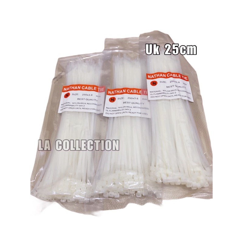 Jual Kabel Tis Putih 25cm / Kabel Ties / Cable Tie (3,6mmx 250mm) | Shopee Indonesia