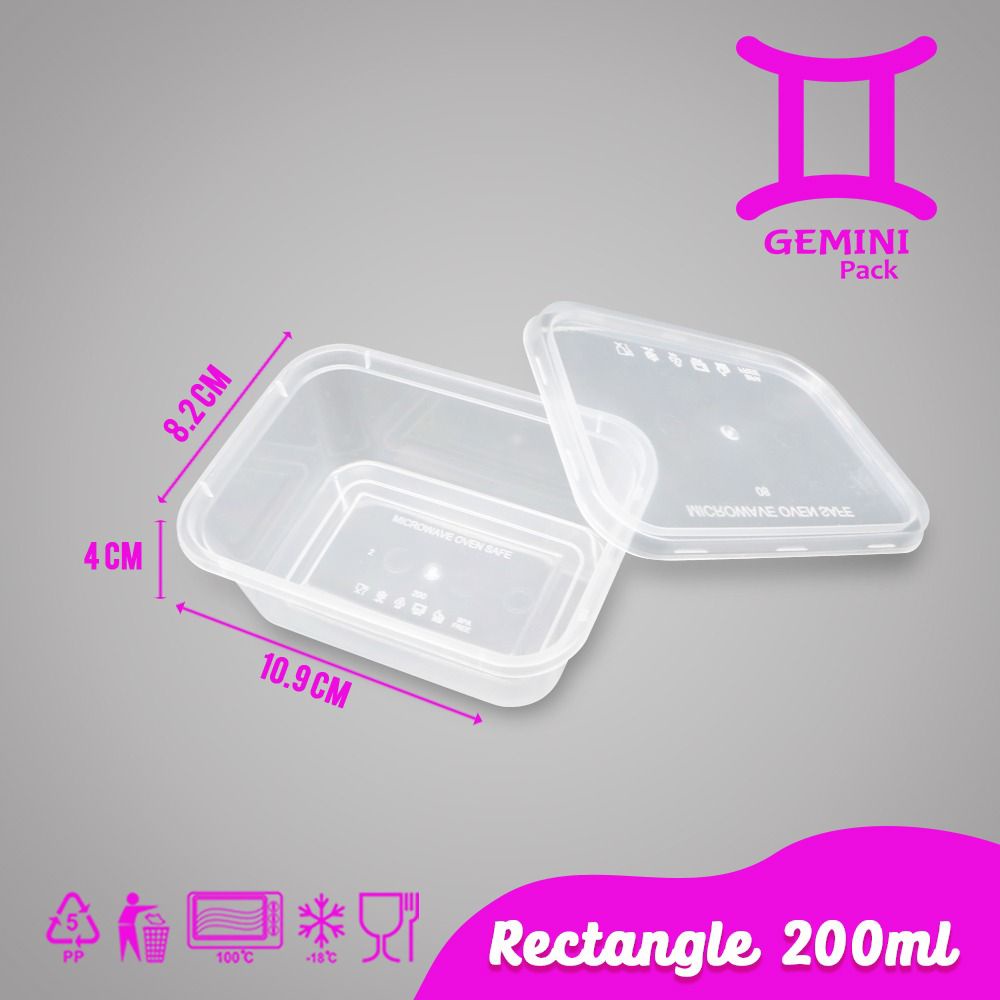 Jual Thinwall Kotak Makan Plastik Rect 200ml 25 Pcs Food Container