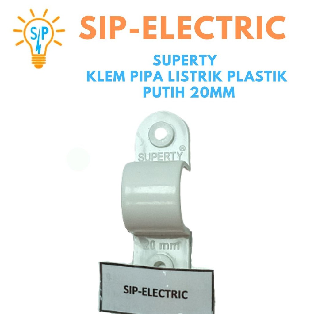 Jual Superty Klem Pipa Listrik Plastik Putih 20Mm | Shopee Indonesia
