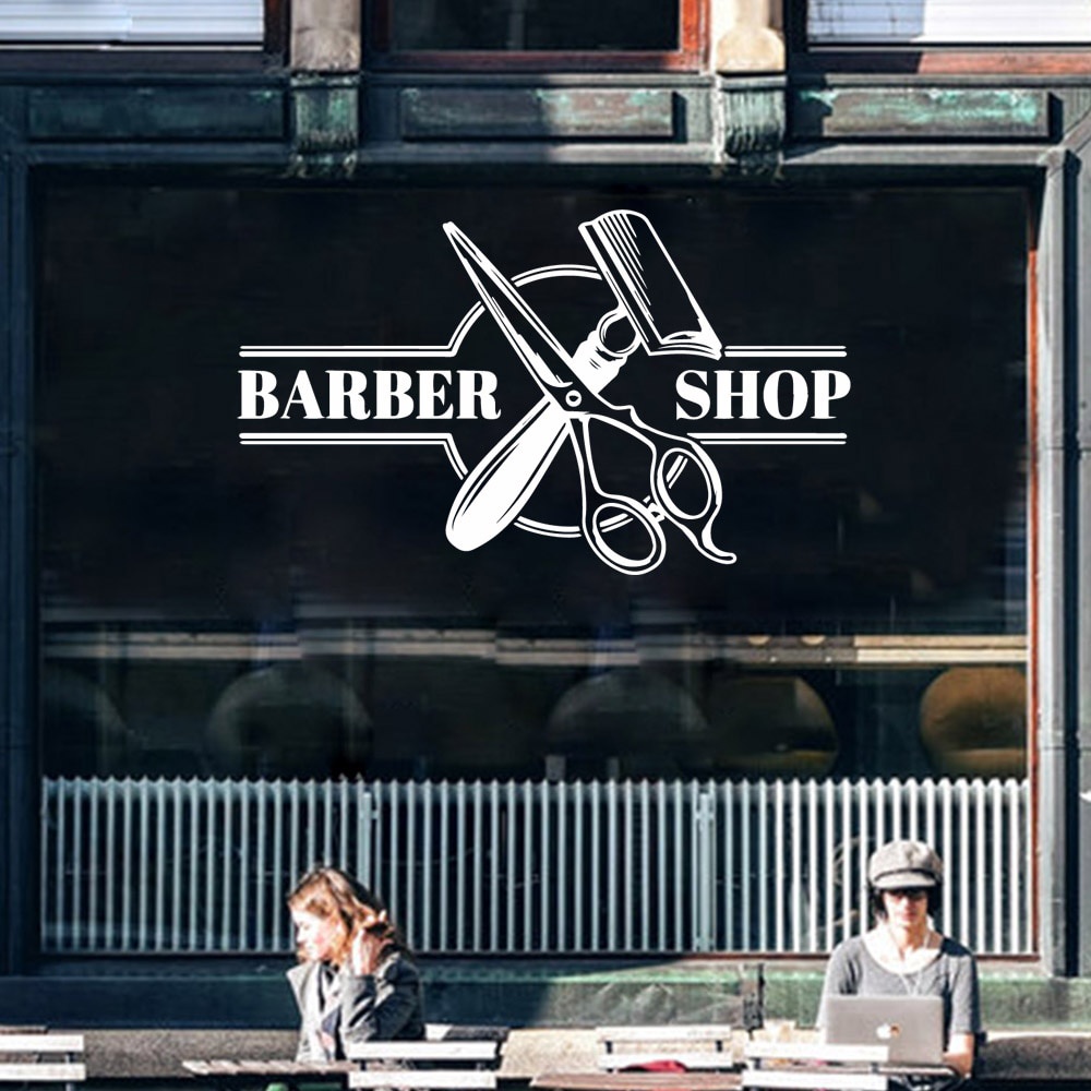 Jual Stiker Dinding Barber Shop Salon Creative barbershop Decal ...