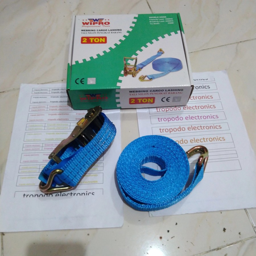 Jual Webing webbing ratchet Cargo lashing track belt WCL2T6 2Ton x 6M ...