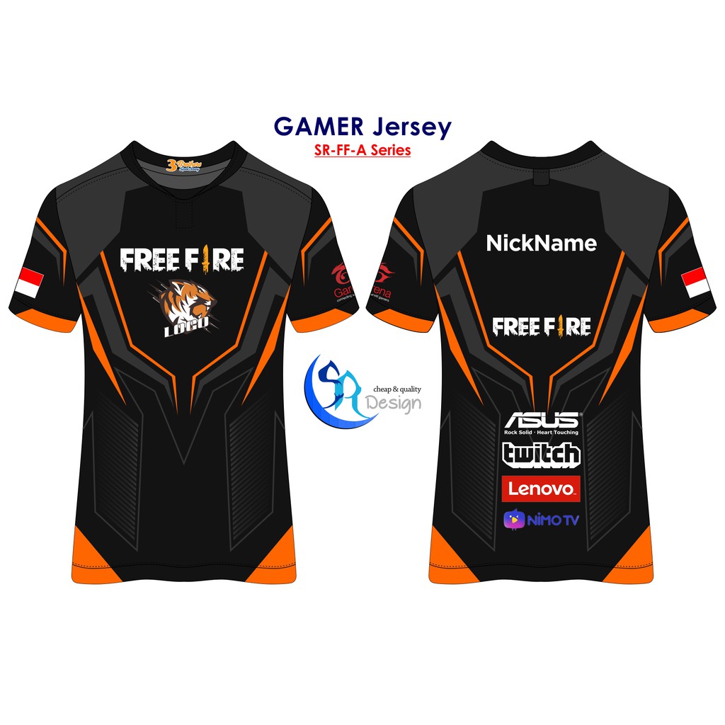 Jual Jersey Gaming FREE FIRE CUSTOM SR-FF-A | Shopee Indonesia