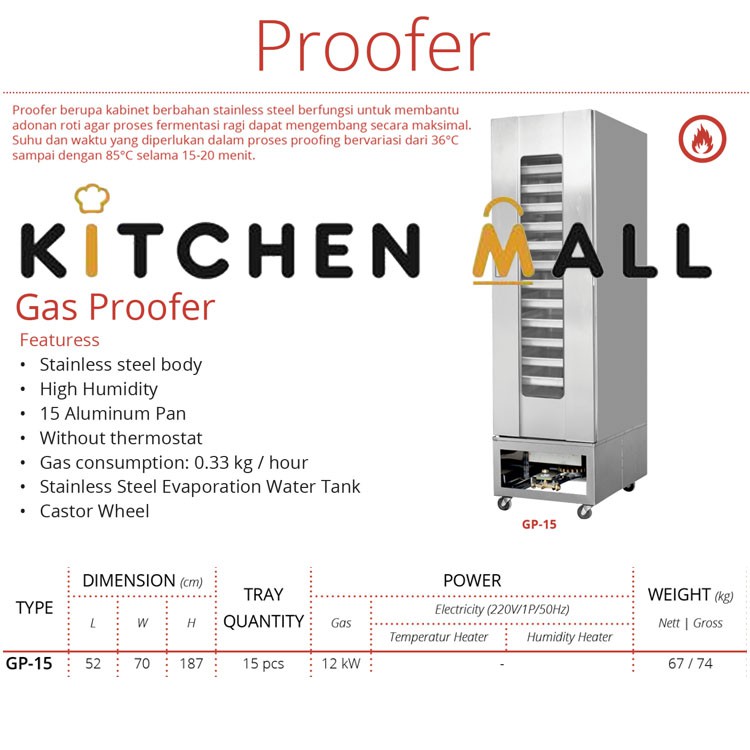 Jual GETRA GP-15 Mesin Gas Proofer Pengembang Roti Adonan ORIGINAL ...
