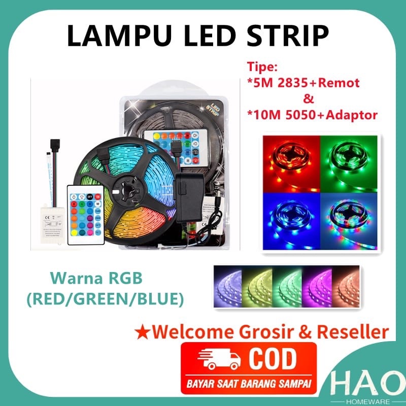 Jual lampu LED strip RGB / Lampu hias / lampu dekorasi 5meter ...