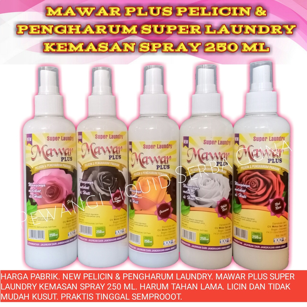 Jual Pewangi pelembut mawar plus botol spray 250ml Pree packing paper ...