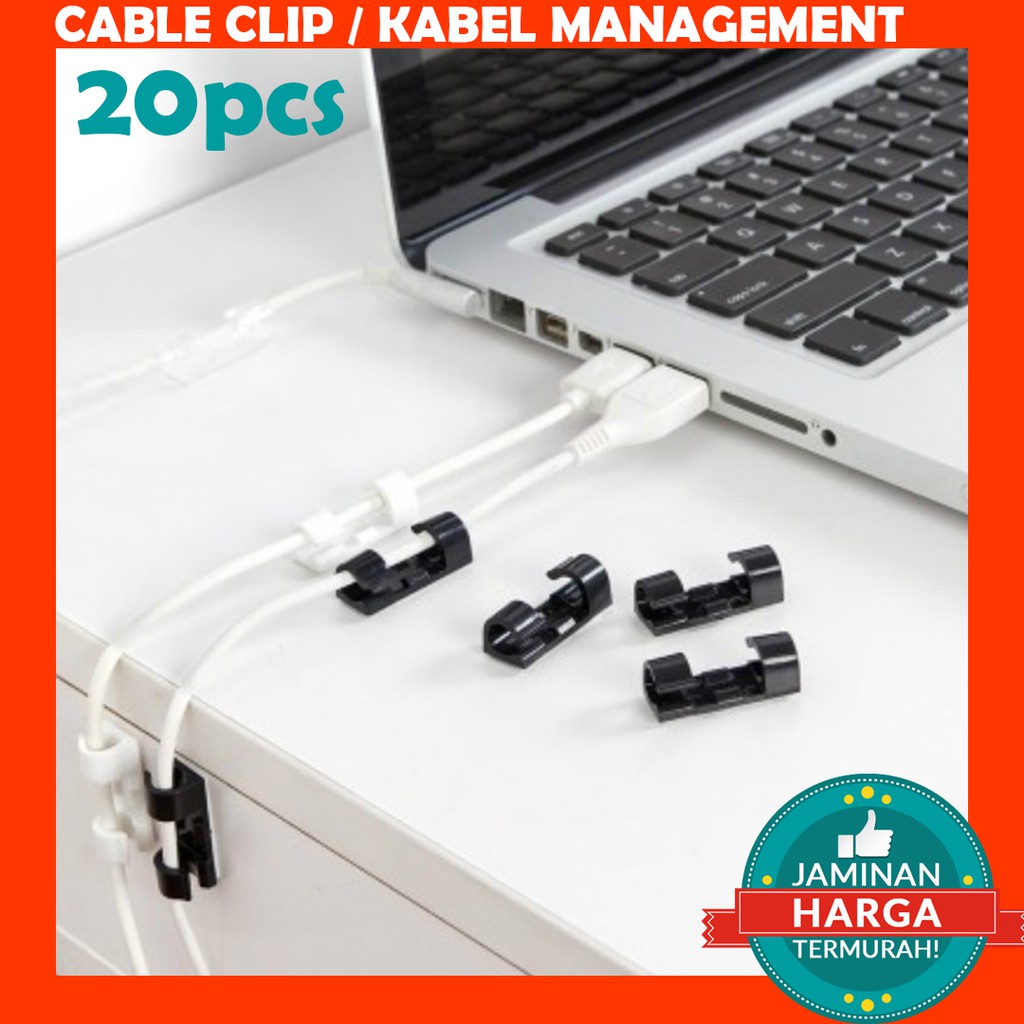 Jual CABLE CLIP / KABEL MANAGEMENT klip System 20pcs | Shopee Indonesia