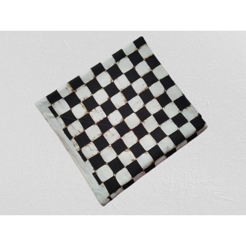 Jual Kain batik cap sogan Jogja motif poleng/kotak 3cm | Shopee Indonesia