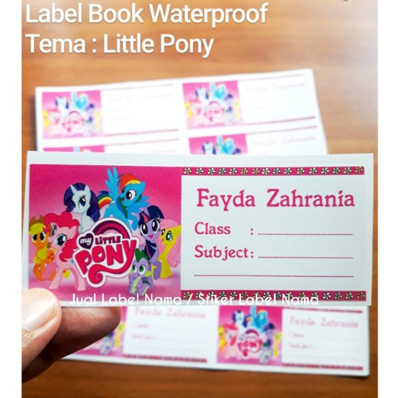 Jual MY LITTLE PONY ~ LABEL BOOK WATERPROOF / STIKER BUKU PELAJARAN ...