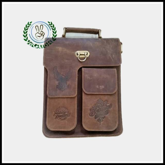 Jual Tas Selempang Pria Full Kulit Sapi Asli - Harley Davidson Kickers ...
