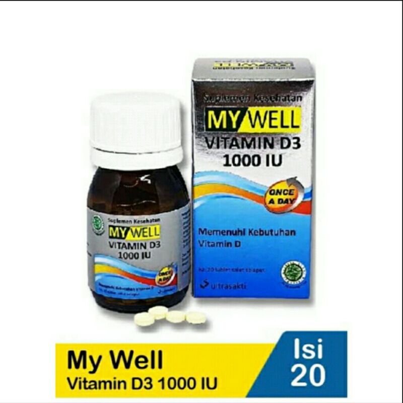 Jual My well vitamin D3 1000 IU 20 tablet | Shopee Indonesia