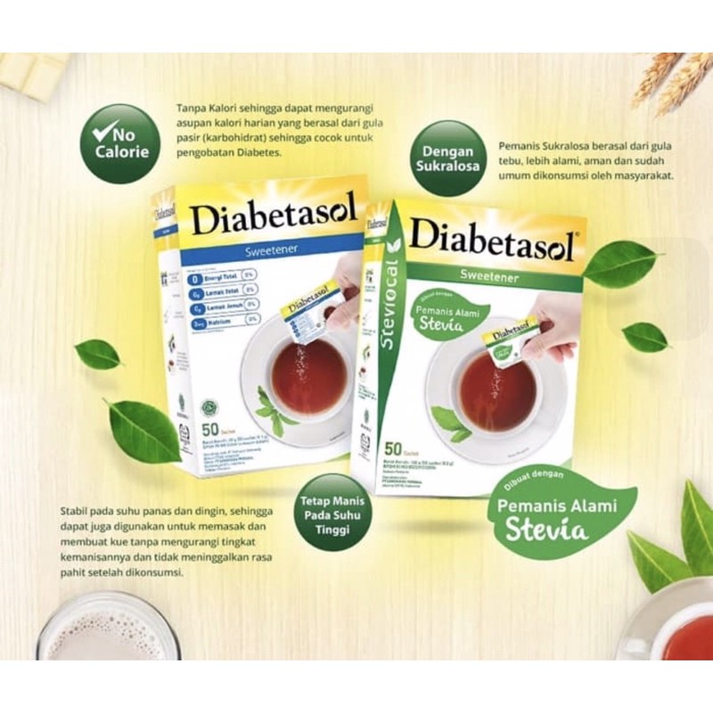 Jual Diabetasol sweetener sachet 25 sachet | 50 sachet | 100 sachet ...