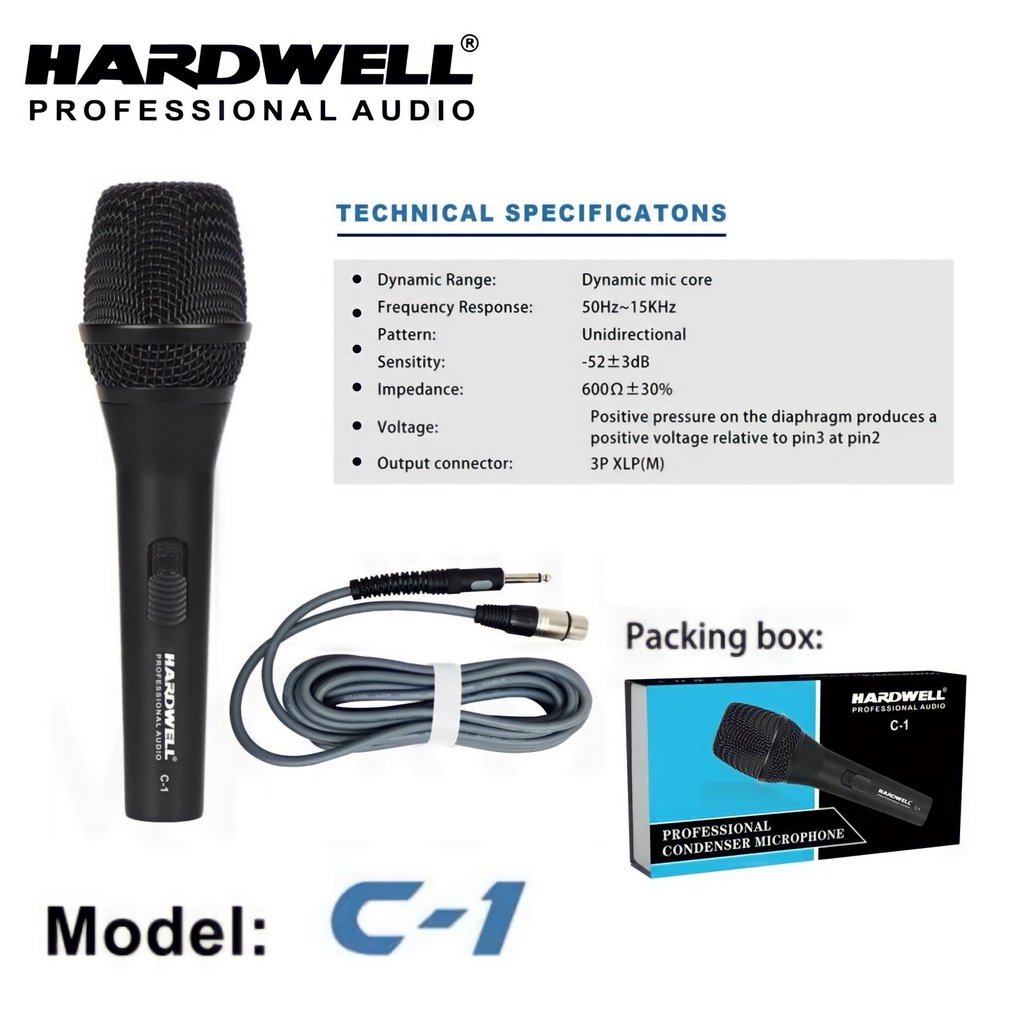 Jual MIC HARDWELL C1 /C 1 CONDENSER MICROPHONE ORIGINAL | Shopee Indonesia