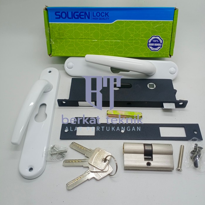Jual handle kunci aluminium pintu kasa kawat set soligen | Shopee Indonesia