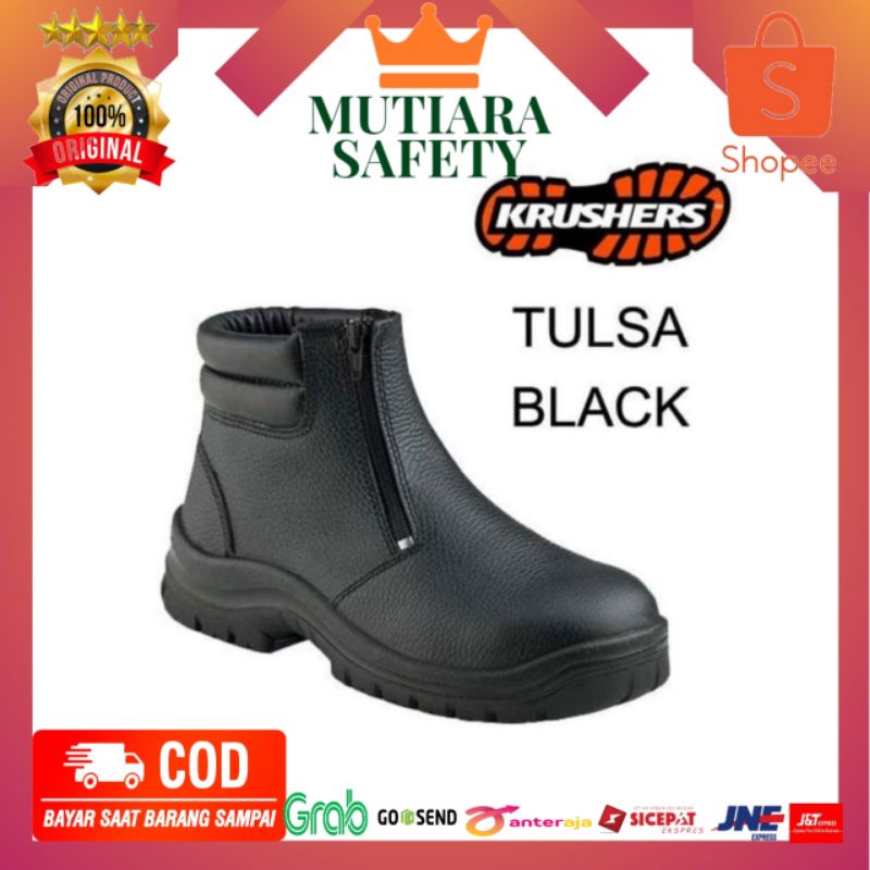 Jual SEPATU SAFETY KRUSHER TULSA_HITAM ORIGINAL NYAMAN DIPAKAI | Shopee ...