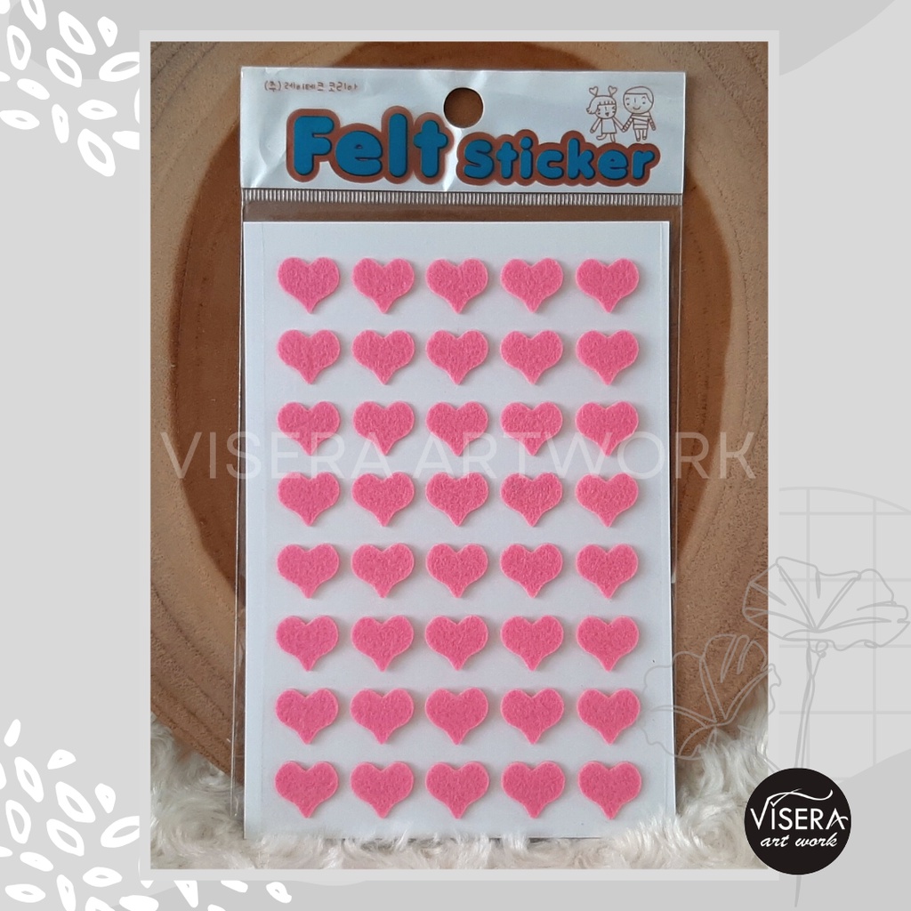Jual Felt Stickers Velvet Stickers Hearts Stiker Felt Stiker Flanel ...