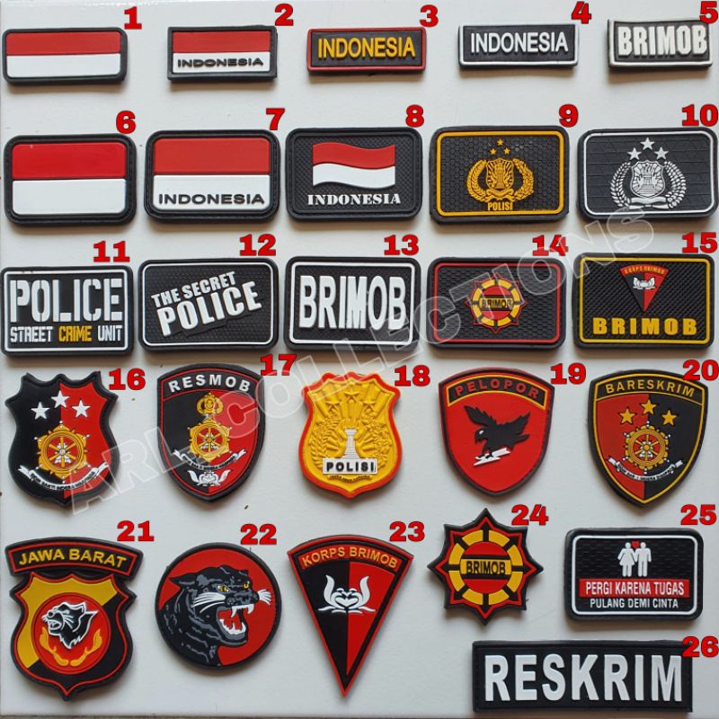 Jual patch rubber logo polisi - polri - police - brimob - pelopor ...
