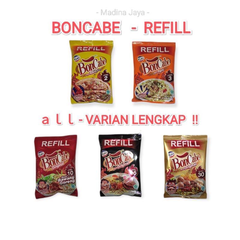Jual boncabe lv 10 - lv 15, lv 30 /Bon cabe Refil bumbu sambal tabur ...