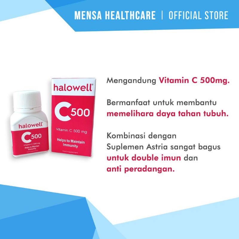 Jual HALOWELL VIT C 500, SUPLEMEN DAYA TAHAN TUBUH - NBJ | Shopee Indonesia