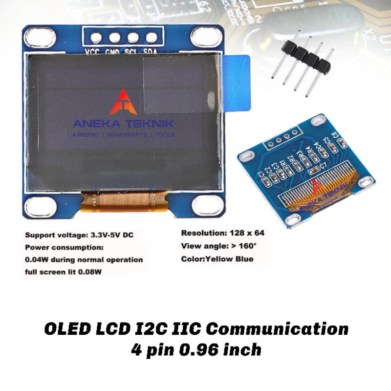 Jual OLED LCD I2C IIC Communication 4 pin 0.96 inch | Shopee Indonesia