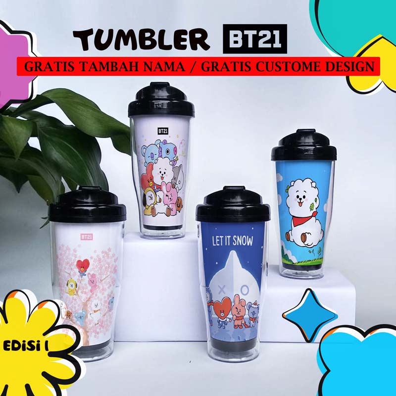 Jual Tumbler Custome BTS BT21 Together Ver-1 / Kpop Merchandise Botol ...